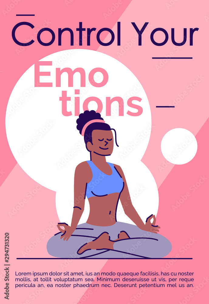 Control your emotions brochure template. Flyer, booklet, leaflet ...