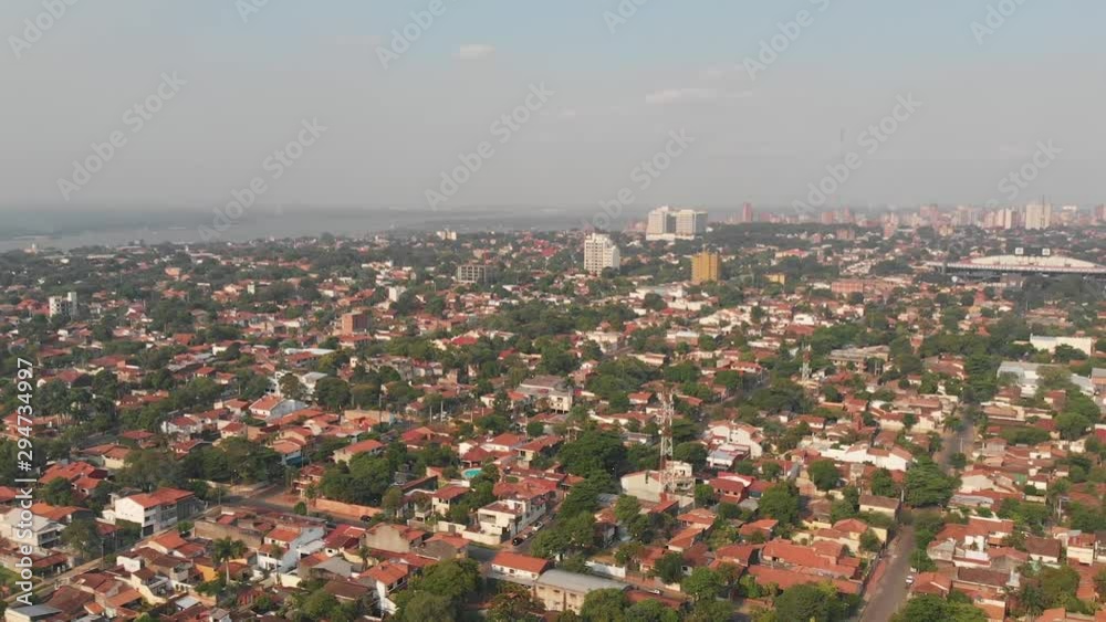 Asuncion capital of Paraguay (aerial view, drone footage) Stock Video ...