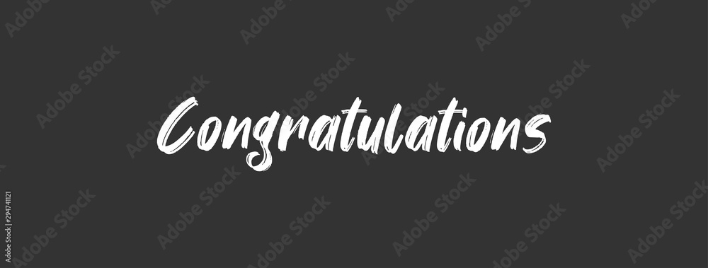 Congratulations handwritten text, vector congrats typographic sign ...