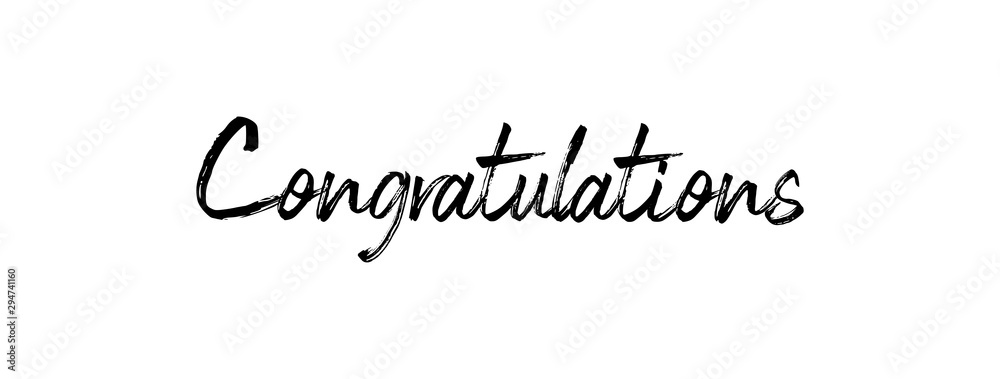 Congratulations handwritten text, vector congrats typographic sign. Stock Vector | Adobe Stock