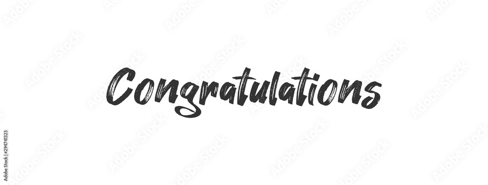 Congratulations handwritten text, vector congrats typographic sign ...