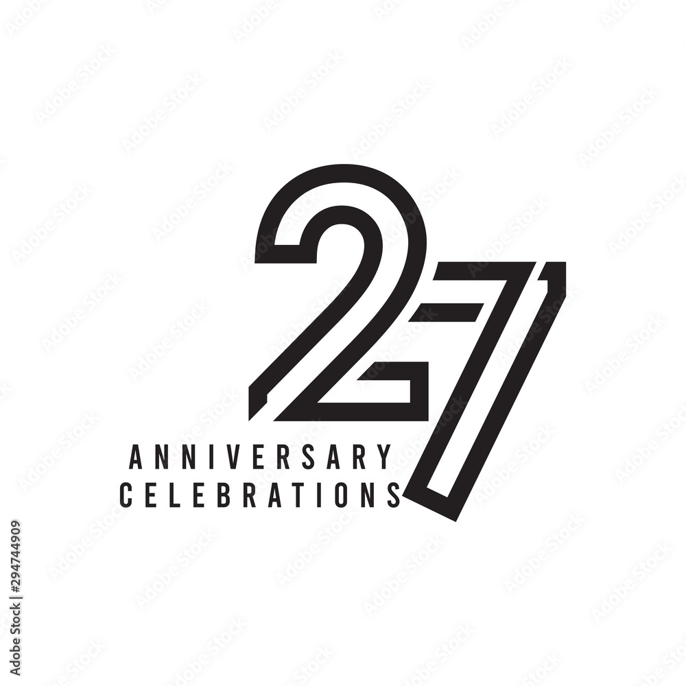 27 Years Anniversary Celebration Vector Template Design Illustration ...