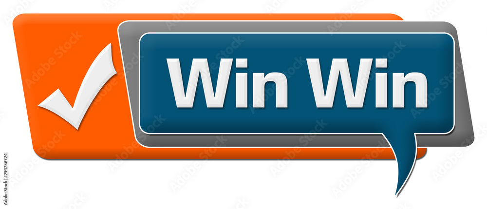 Win Win Blue Orange Comment Symbol Horizontal Stock Illustration ...