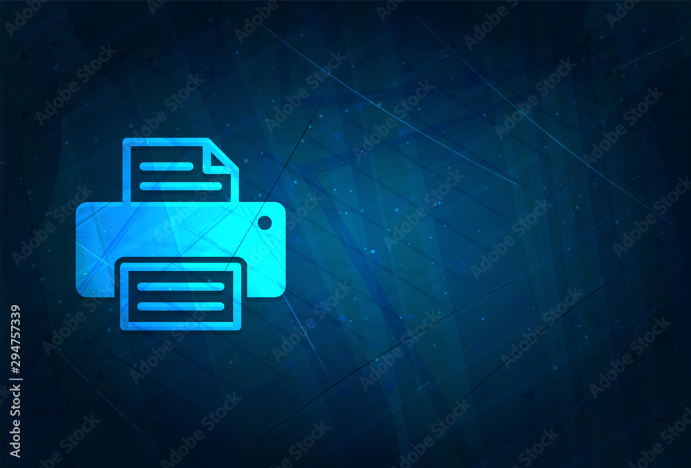 Printer icon futuristic digital abstract blue background Stock Vector ...