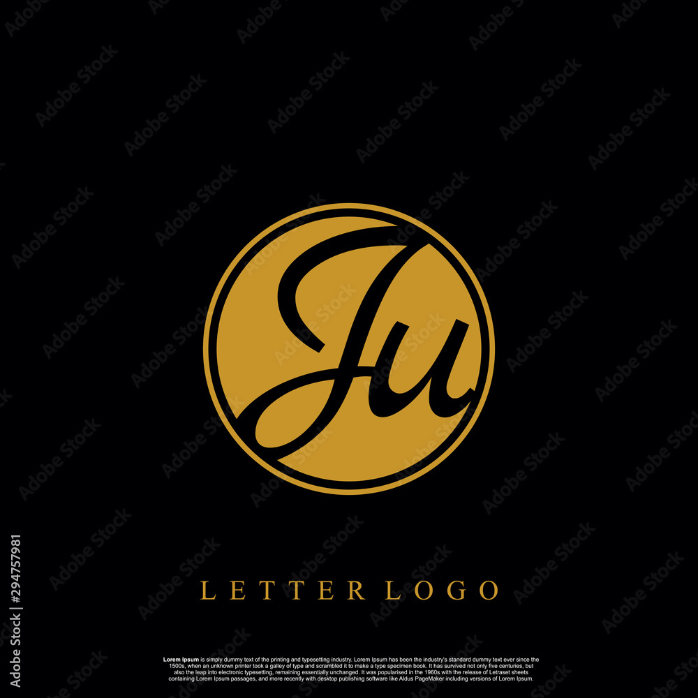 Letter JU logo initial emblem letter luxury vector. Stock Vector ...