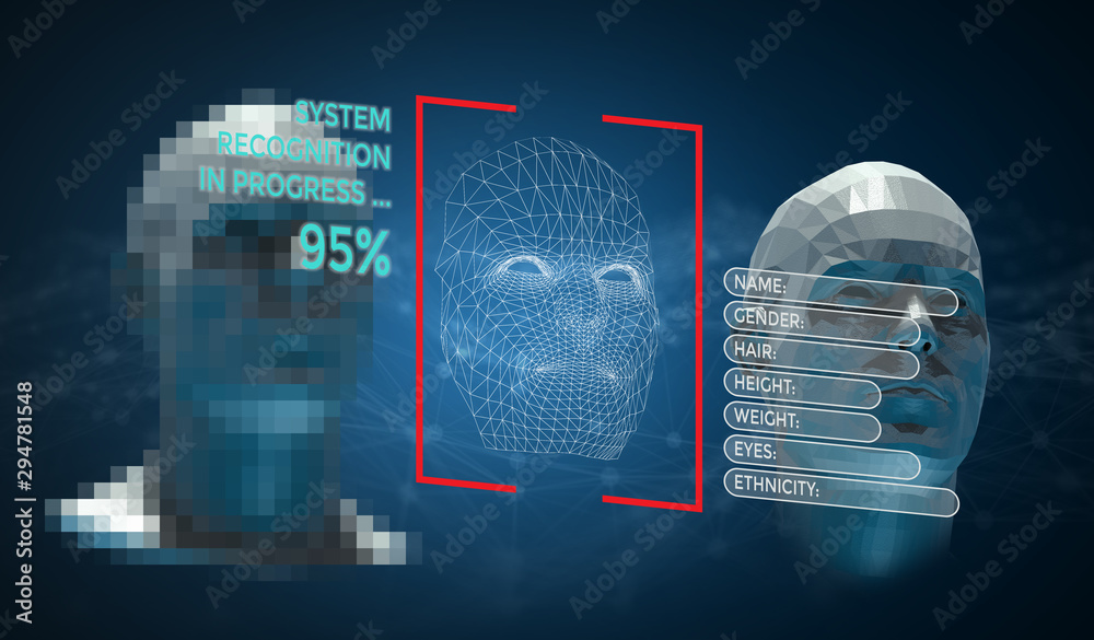Face ID, Identification of a person through the system of recognition ...
