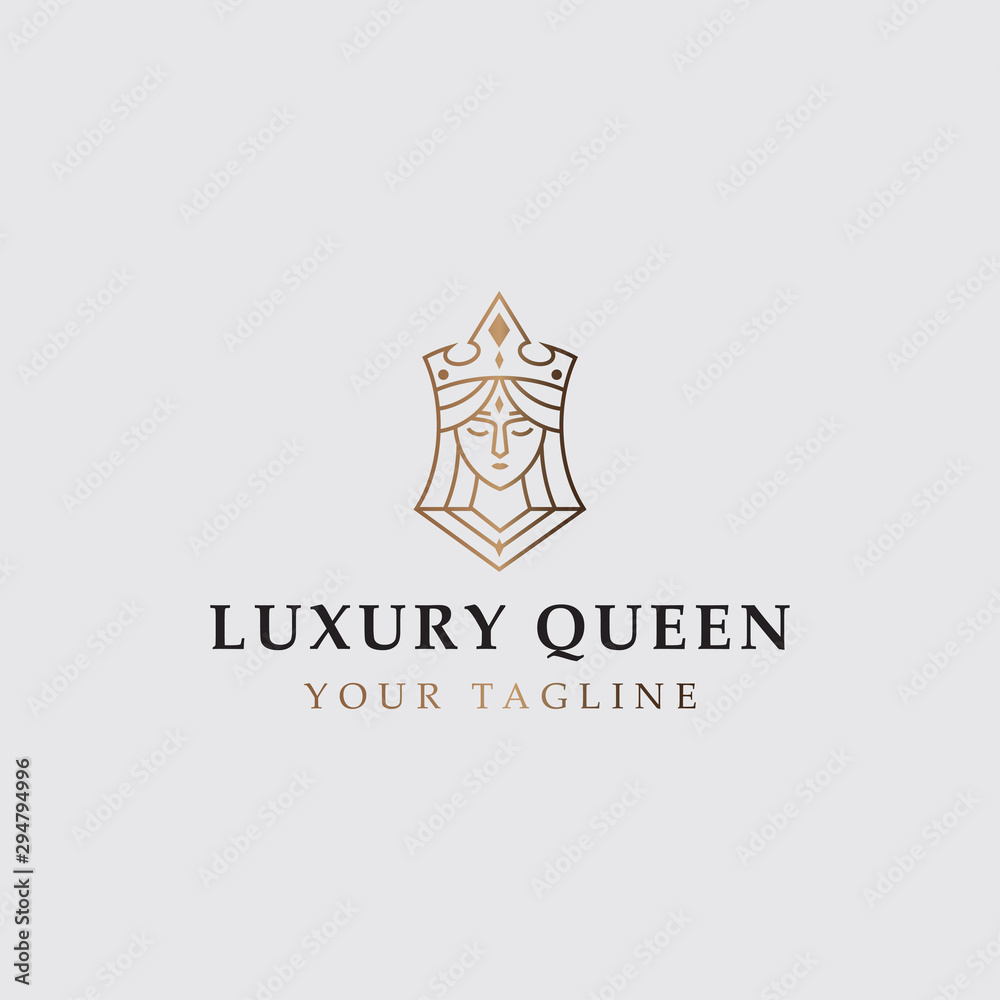 icon logo of luxury queen Stock Vector | Adobe Stock