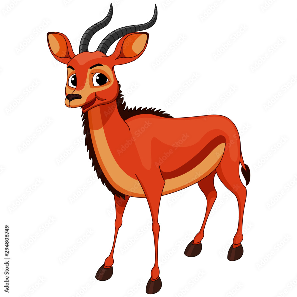 Happy Antelope - Cartoon Vector Image Stock Vector | Adobe Stock