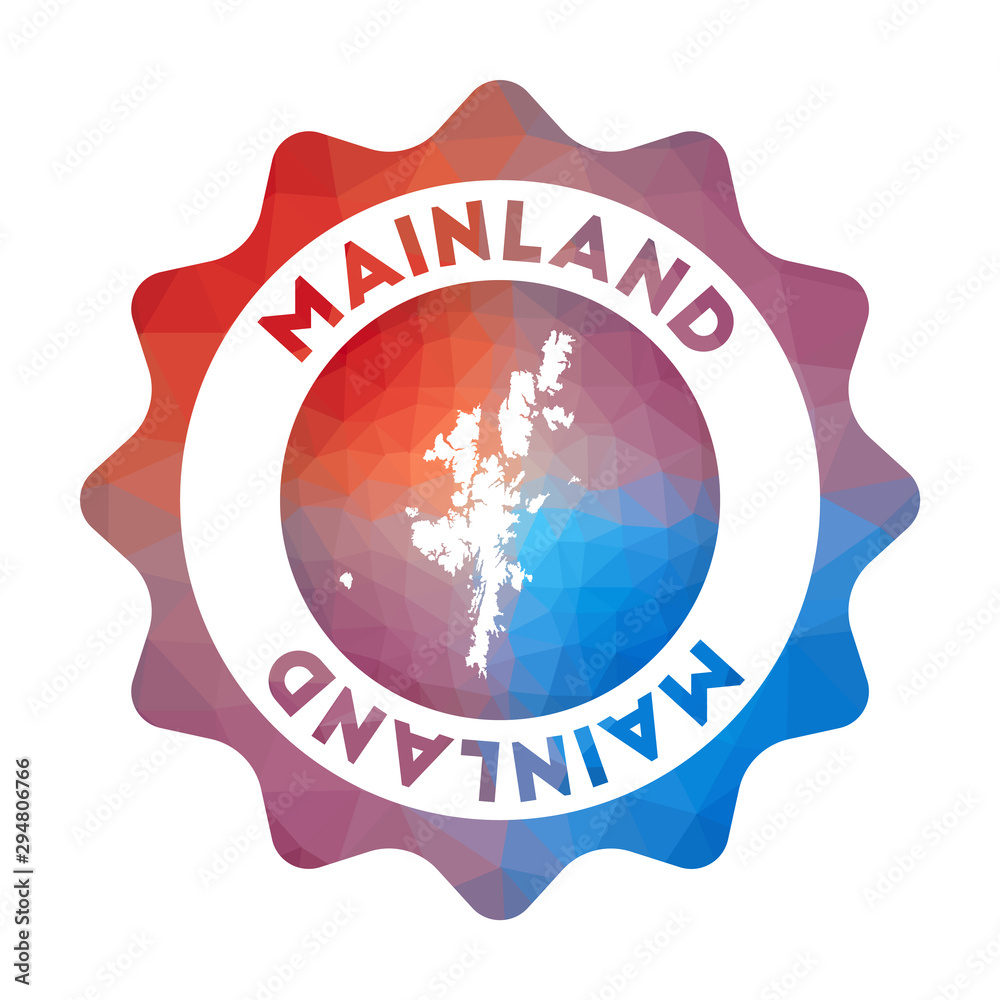 Mainland low poly logo. Colorful gradient travel logo of the island in ...