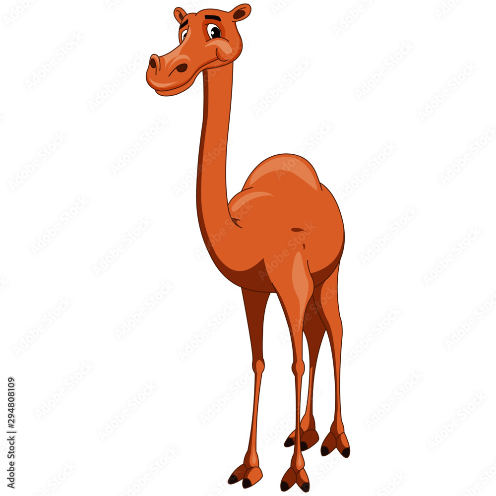 Tall Brown Smiling Camel with a Hump - Cartoon Vector Image Stock ...
