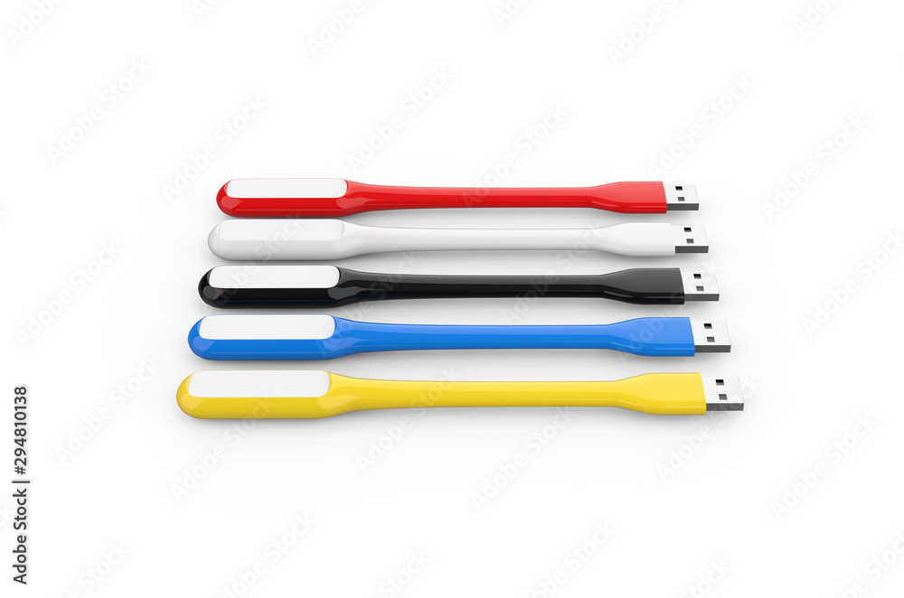 Portable usb led light, mock up template on isolated white background ...