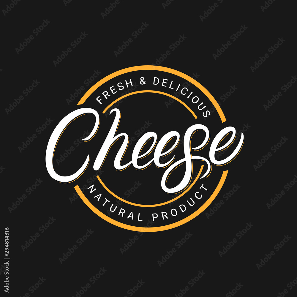 Cheese hand written lettering logo Stock Vector | Adobe Stock