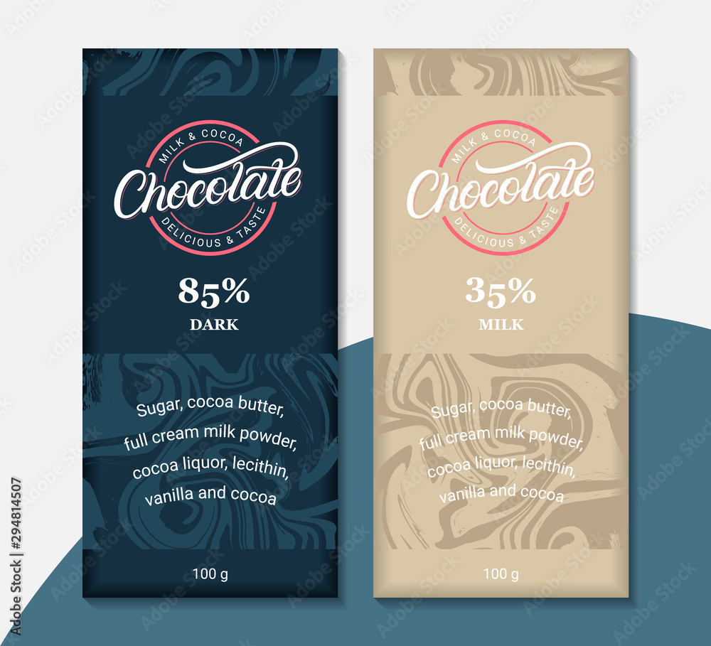 Chocolate packaging label design templates. Stock Vector | Adobe Stock