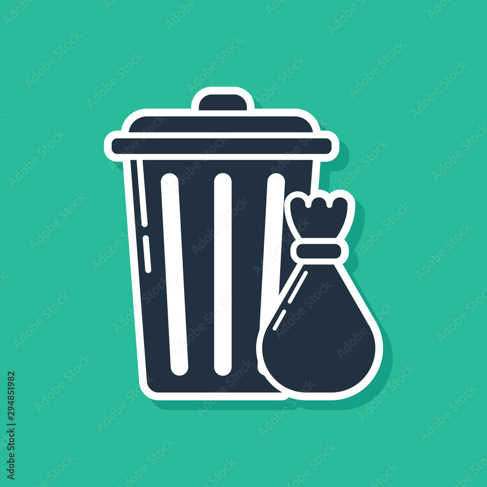Blue Trash Can Icon