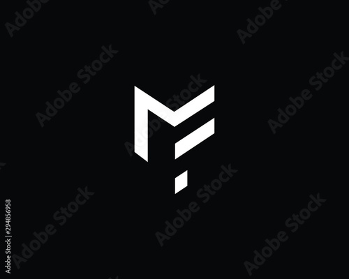 Trendy and Minimalist Letter MF Logo Design in Black and White Color ...