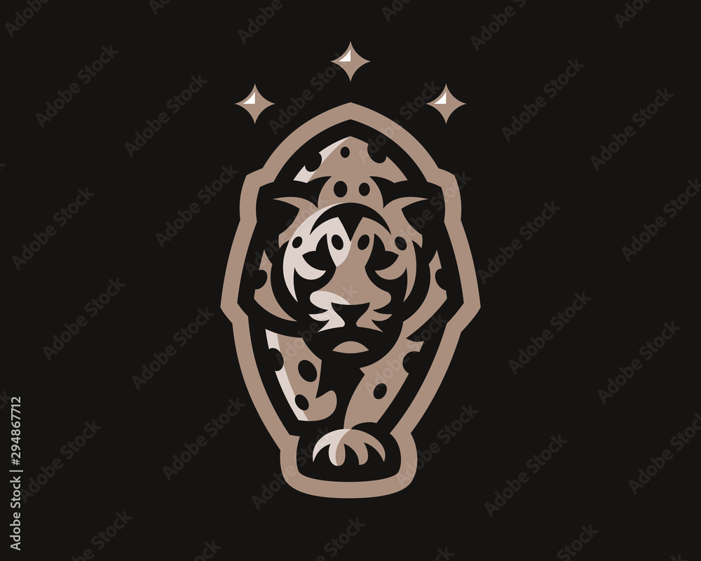 Leopard modern mascot logo, template design emblem for a sport and ...