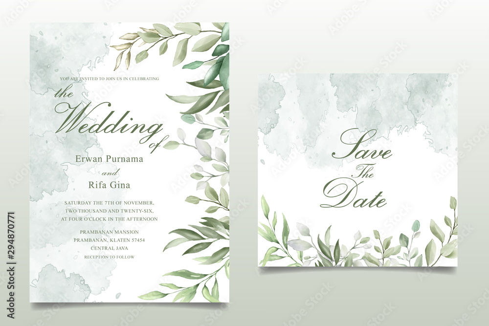 Greenery Invitation Template