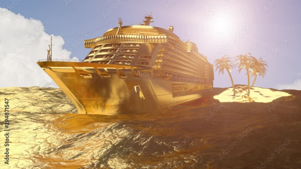 Concept art of cruise ship model, render 3D Stock Video | Adobe Stock