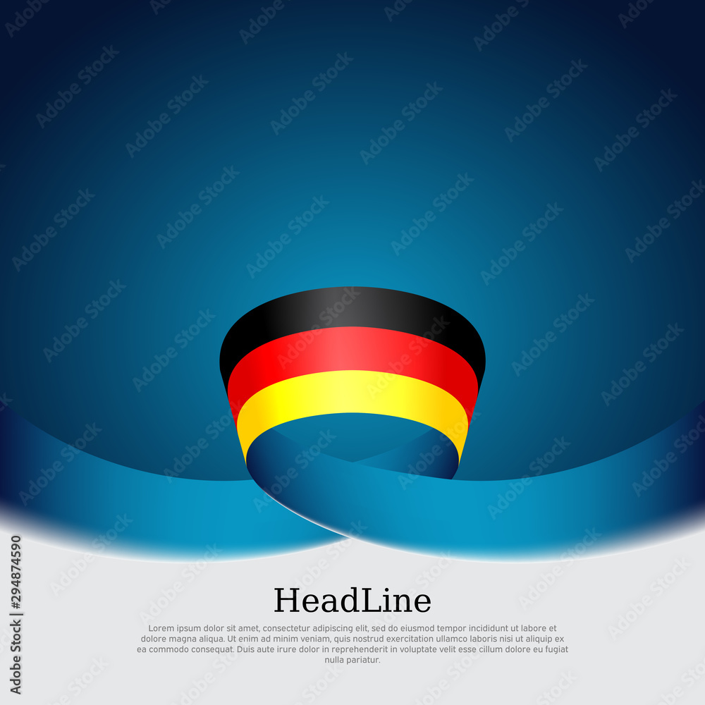 Germany flag background. Wavy ribbon in colors of germany flag on a ...