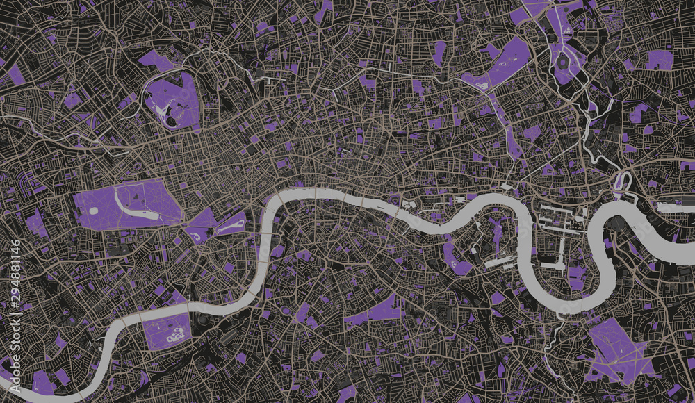 Detailed Map of London, UK Stock Vector | Adobe Stock