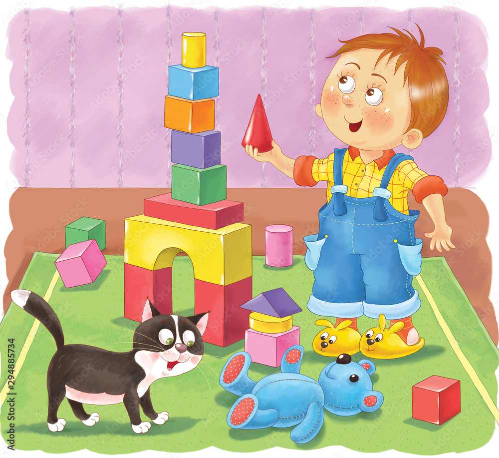 My day. Schedule. Cute little boy's day. Coloring book. Coloring page ...