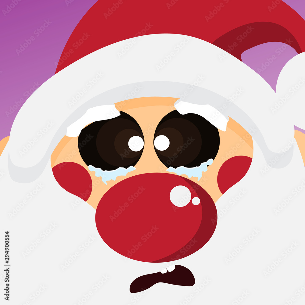 Sad crying Santa Claus,Cartoon Character and Merry Christmas concept ...