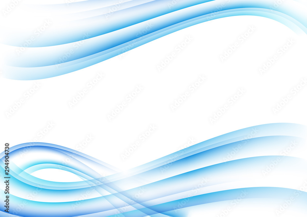 Abstract blue curved lines on a white background. Modern template for ...