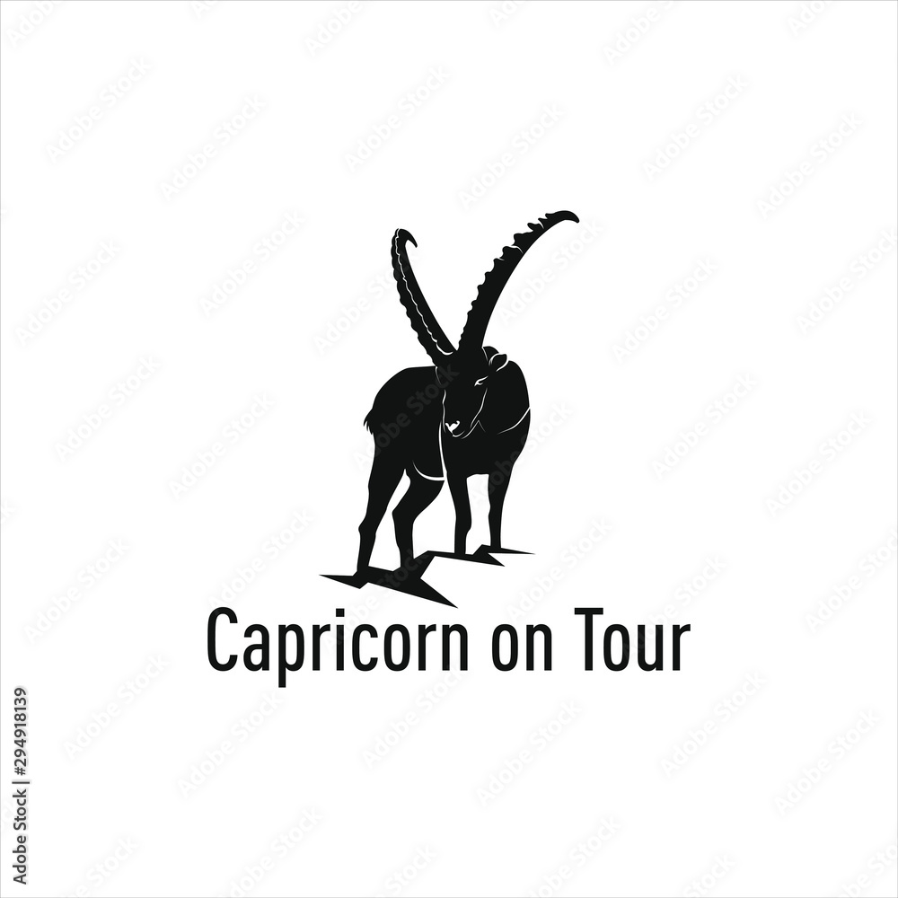 Capricorn logo tourism design stock , vector image and zodiac design ...