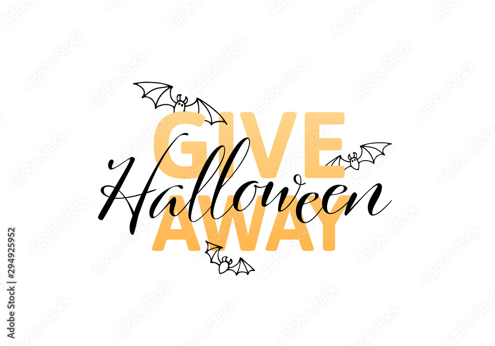 Vector halloween giveaway horizontal banner template. Black and orange ...