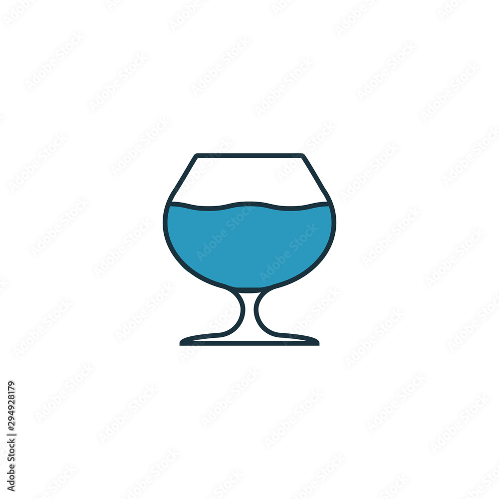 Cognac Glass icon. Outline filled creative elemet from bar and ...