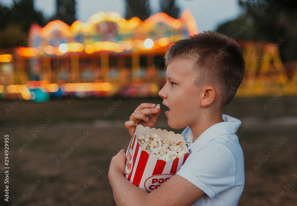 Kid Eating Popcorn