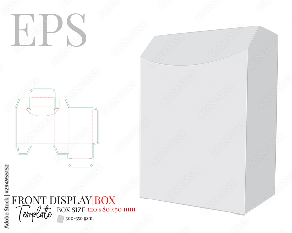 Front Display Box Vector, template with die cut / laser cut lines ...