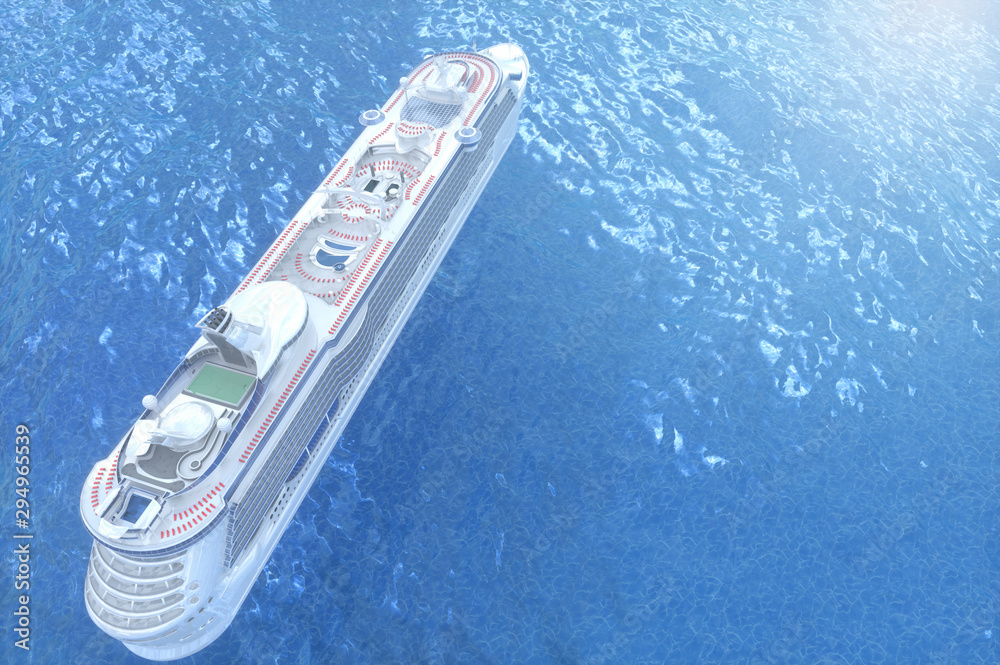 Concept art of cruise ship model, render 3D Stock Illustration | Adobe ...