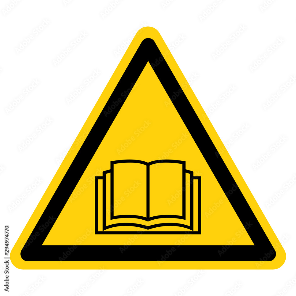 Warning Read Operator's Manual Symbol Sign,Vector Illustration ...