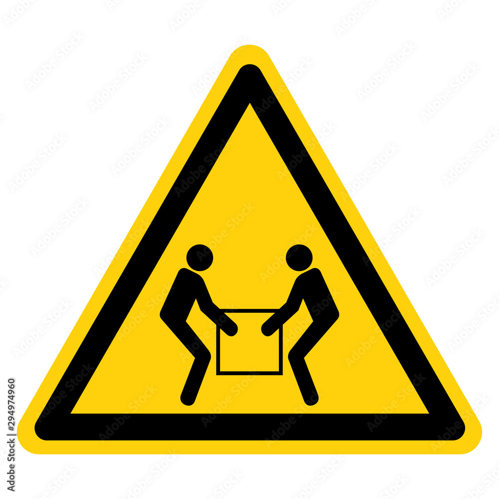 Poster Warning Use Two Person Lift Symbol Sign,Vector Illustration ...