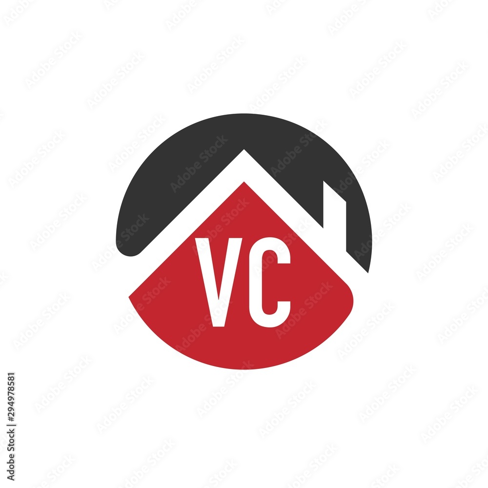 Initial Letter VC Building Logo Vector Design Template. Real Estate ...