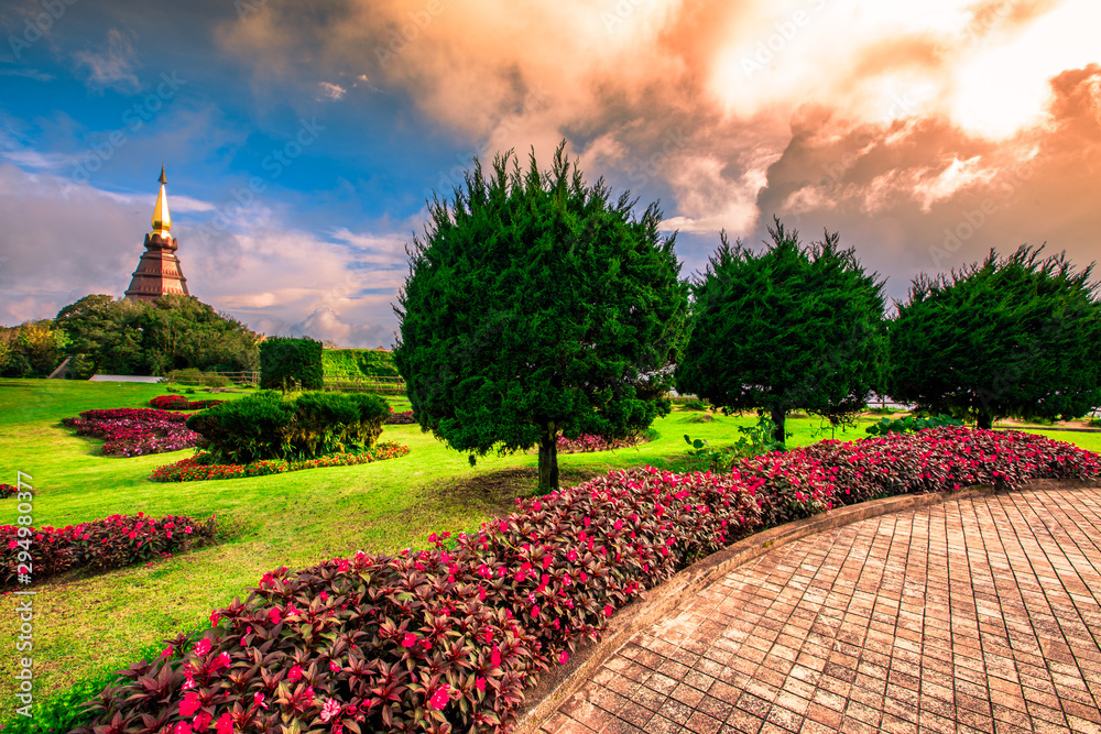 Background view of close-up tourist attractions, Landmark in Chiang Mai ...