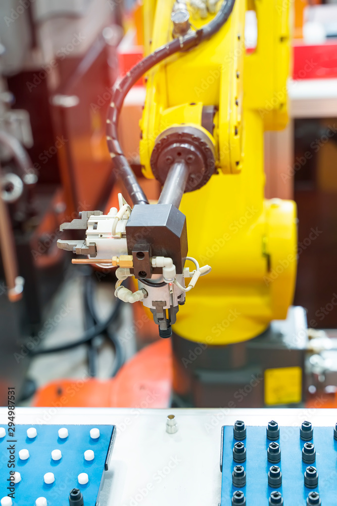 Automation system control application on automate robot arm in smart ...