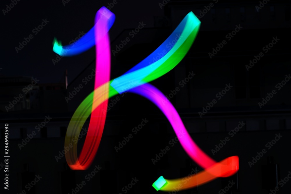 Light painting of Alphabet (K) Stock Photo | Adobe Stock