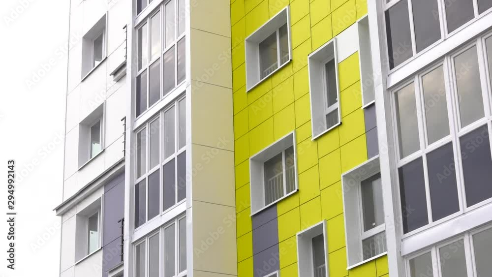 New modern low rise apartment complex. Facade modern house building ...