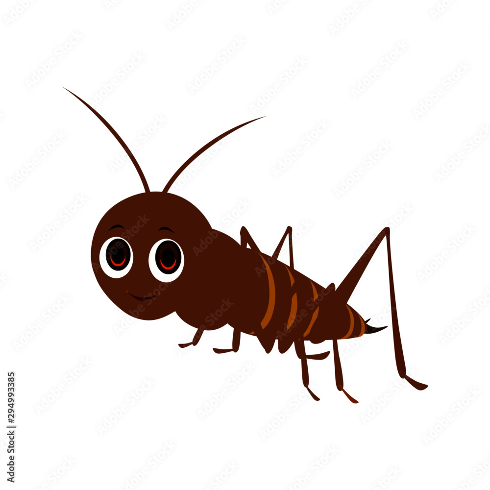 Sad Brown Cricket - Cartoon Vector Image Stock Vector | Adobe Stock