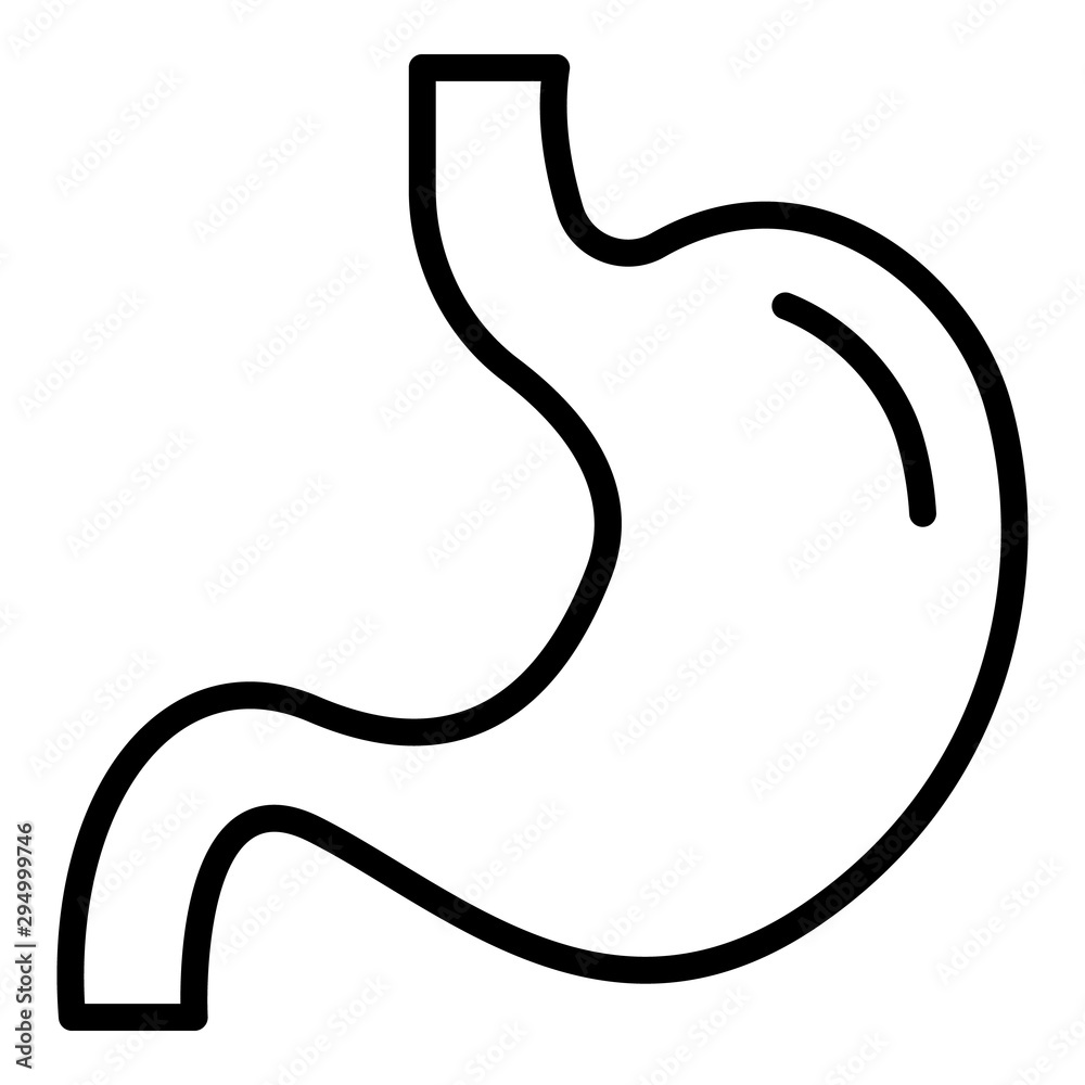 Body stomach icon. Outline body stomach vector icon for web design ...