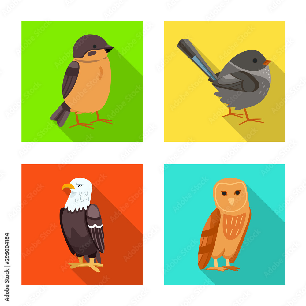 Vector illustration of animal and wild symbol. Set of animal and ...