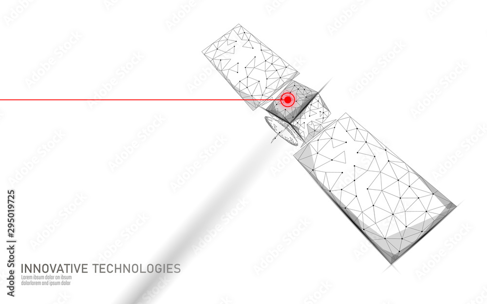 Telecommunication satellite radar antenna. Orbital sputnik military ...