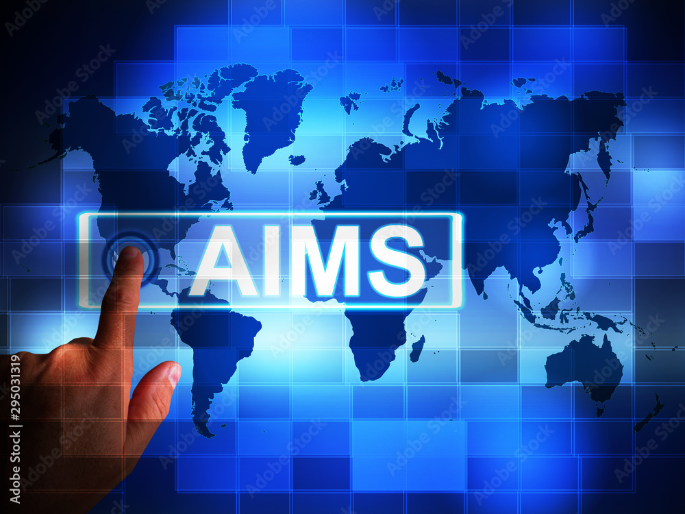 Aims and objectives concept icon depicts strategy or plan - 3d ... Aims and objectives concept icon depicts strategy or plan - 3d ...