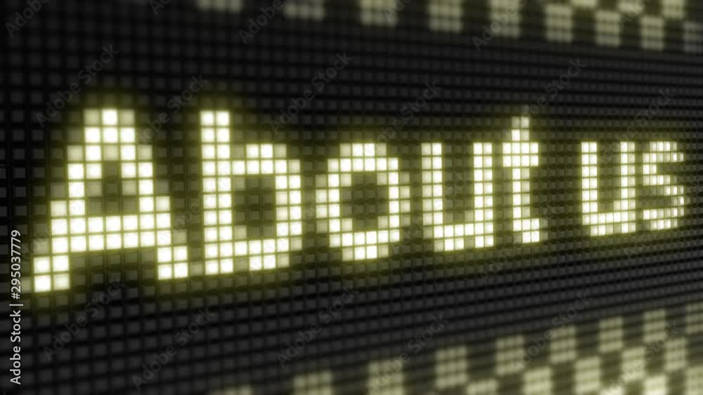 About Us icon in the Screen. Looping footage has 4K Resolution with ...