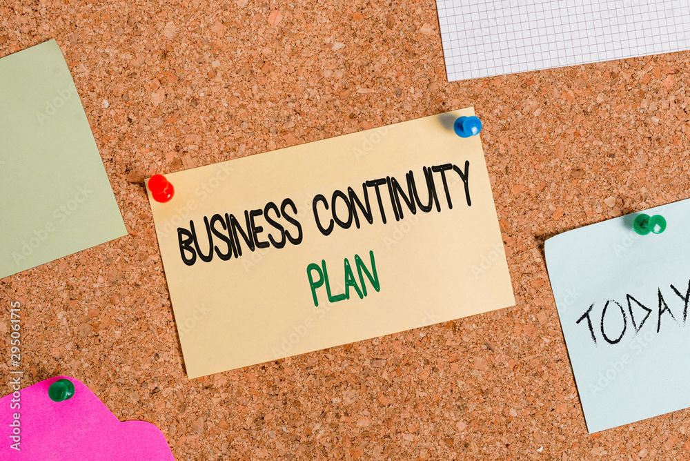 Writing note showing Business Continuity Plan. Business concept for ...