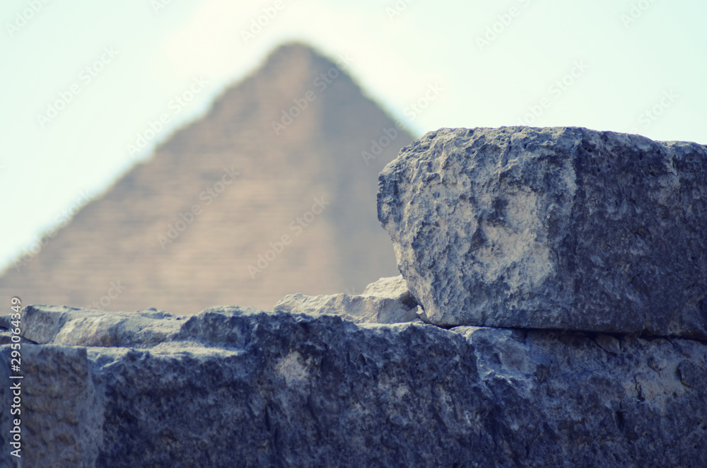 Egypt. Cairo - Giza. General view of pyramids from the Giza Plateau ...