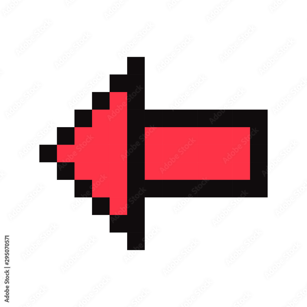Red arrow. Pixel art. Retro game style Stock Vector | Adobe Stock