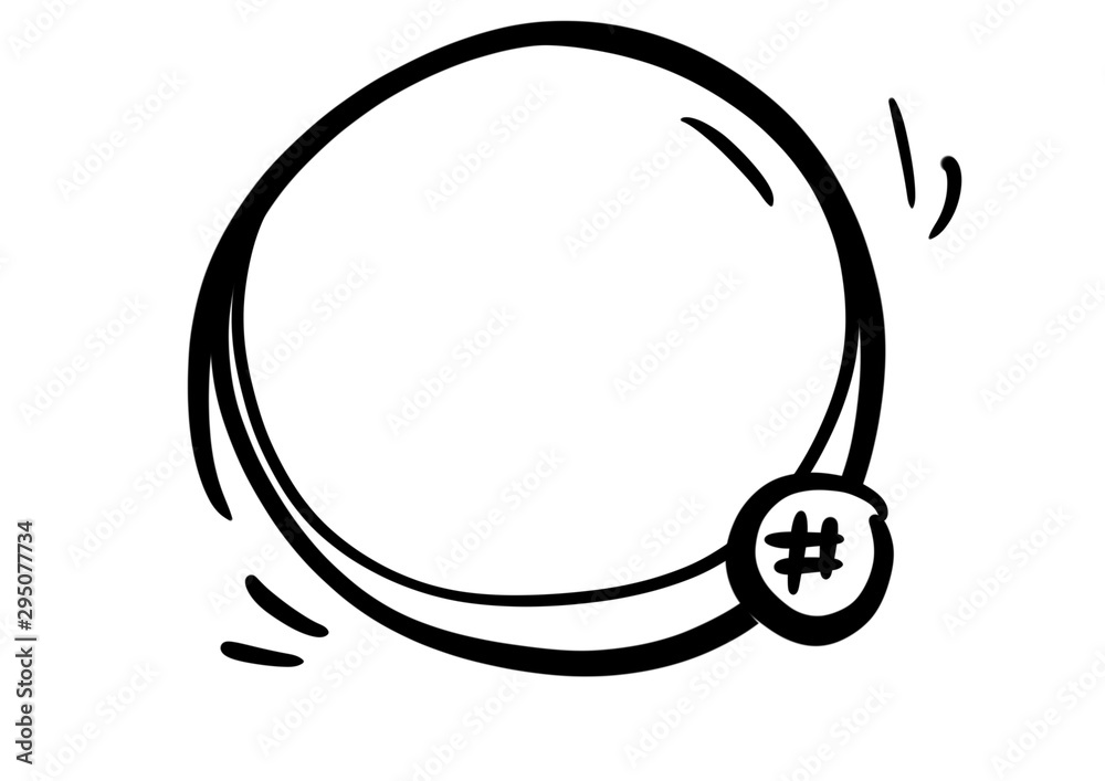 linear black hashtag logo in bubble. concept of communication sign or ...